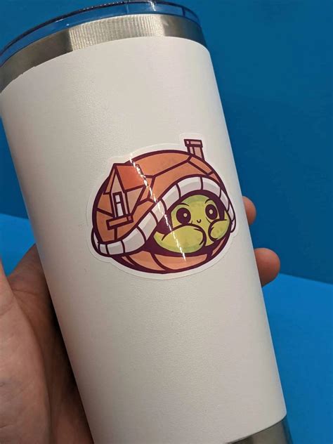 Shy And Proud Cute Introvert Turtle Sticker Five Stickers