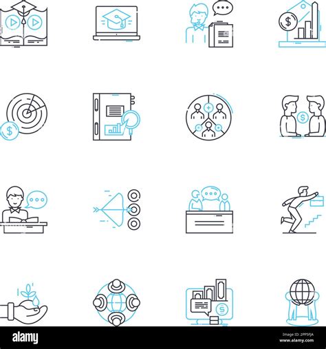 Corporate Operations Linear Icons Set Efficiency Management Strategy Growth Innovation