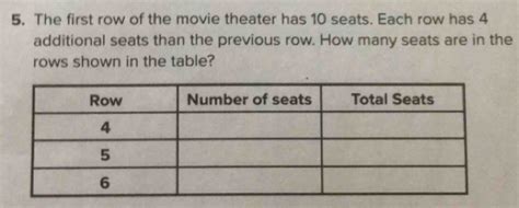 Solved The First Row Of The Movie Theater Has 10 Seats Each Row Has 4