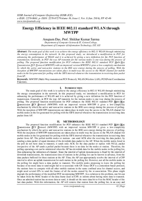 Pdf Energy Efficiency In Ieee 80211 Standard Wlan Through Mwtpp Dr Anupam Das