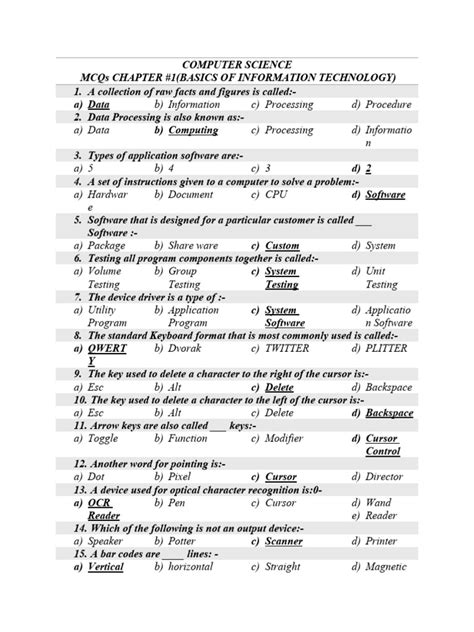 Computer Mcqqs Pdf Computer Network Random Access Memory