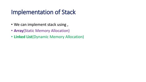 Operations On Stack Stack Using Array And Linked List Ppt Free