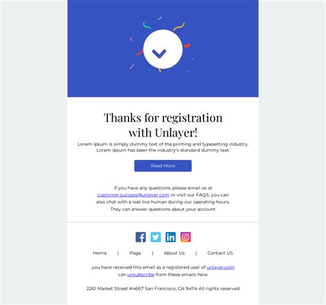 Registration Email Template Html