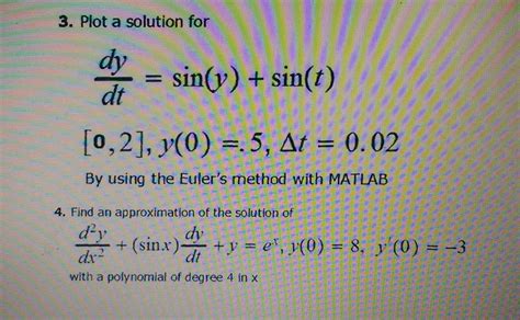 Solved Matlab Assignment 1 Use Dsolve To Find The Solutions