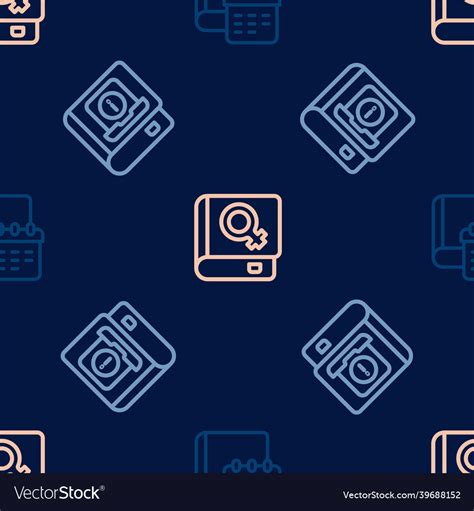 Set Line Daily Paper Notepad User Manual And Book Vector Image