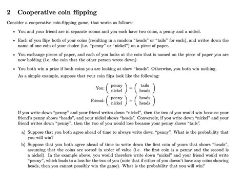 Solved Cooperative Coin Flipping Onsider A Cooperative