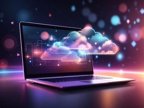 Premium Photo Glowing Efficiency Closeup Of Laptop Computer On Desktop With Illuminated Keyboard