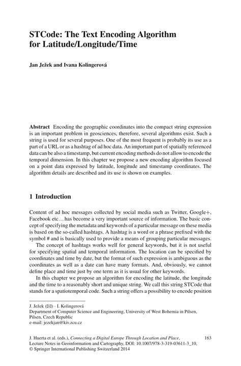 Pdf Stcode The Text Encoding Algorithm For Latitudelongitudetime