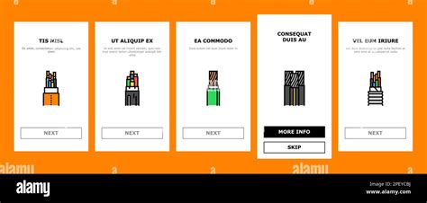 Wire Cable Technology Connection Onboarding Icons Set Vector Stock Vector Image And Art Alamy