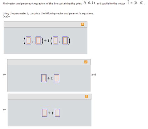 Solved Find Vector And Parametric Equations Of The Line Chegg Com