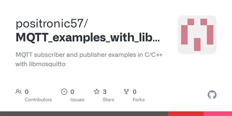 GitHub Positronic57 MQTT Examples With Libmosquito MQTT Subscriber