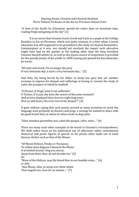 Pdf Dancing Atoms Cézanne And Classical Atomism