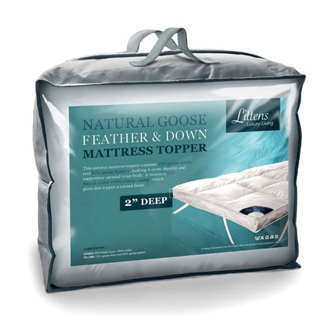 King Bed Goose Feather And Down Mattress Topper Littens