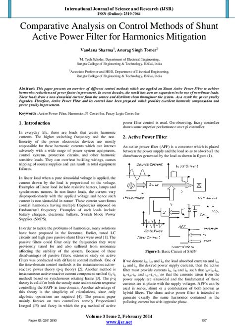 pdf comparative analysis on control methods of shunt active power