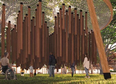 Architecture Project Soundscape Pavilion With Hollowed Wood Elements