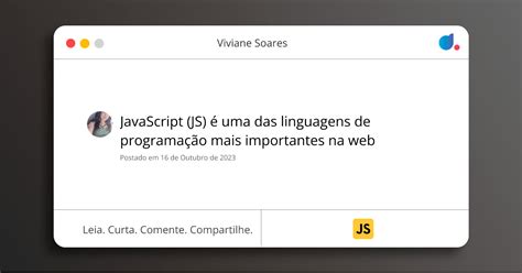Javascript Js é Uma Das Linguagens De Programação Mais Importantes Na