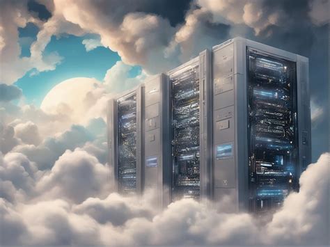 premium photo sketch of server rack cluster in a data center with
