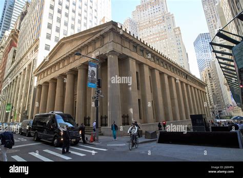 Rear View Of Federal Hall National Memorial New York City Usa Stock
