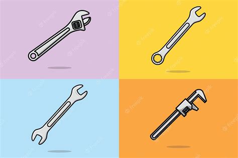 정비사 작업 도구 벡터 일러스트 레이 션의 집합입니다 프리미엄 벡터