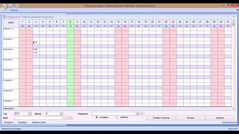 График рабочего времени на месяц образец