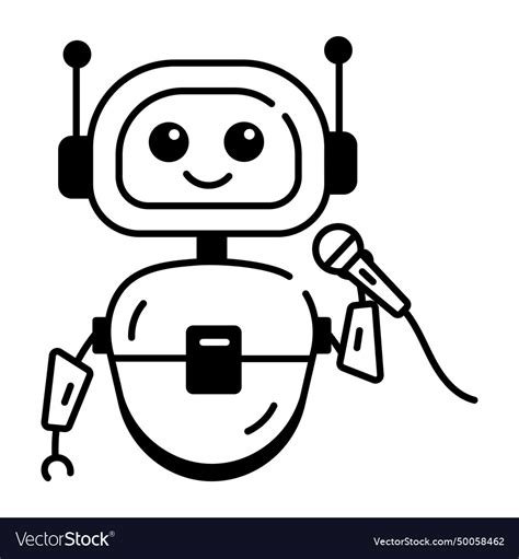 Artificial Intelligence Linear Icon Royalty Free Vector