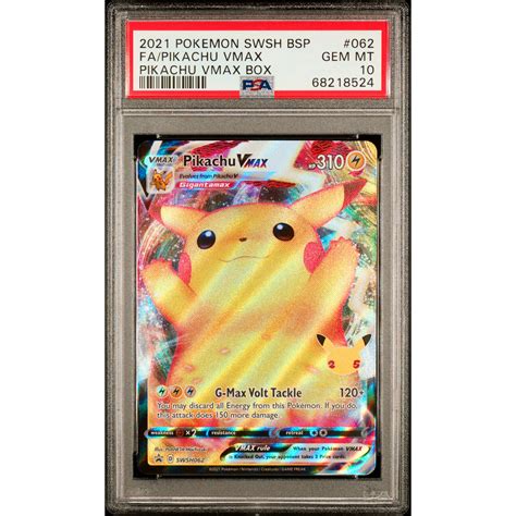 Mavin 2021 Pokemon Celebrations Promo Swsh062 Full Art Pikachu Vmax