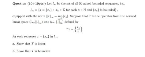 Solved Question 1010 Pts Let L∞ Be The Set Of All