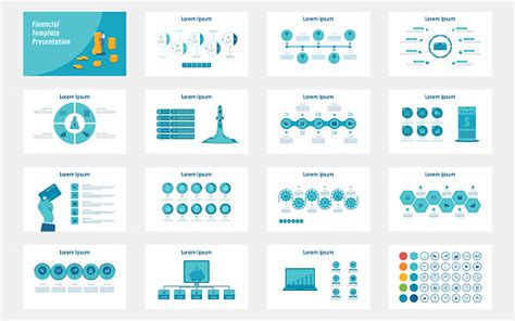 파란색 배경에 설정 된 타임 라인 다이어그램과 추상 금융 인포 그래픽 프리젠 테이션 템플릿 더미에 대한 스톡 벡터 아트 및 기타 이미지 더미 컴퓨터 그래픽 타임라인