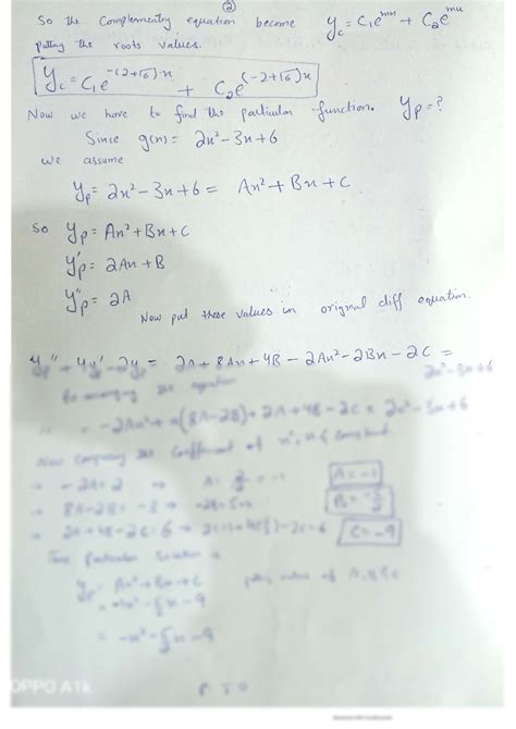 Solution Liner Algebra Higher Order Differential Equation Undetermined Coefficient Method