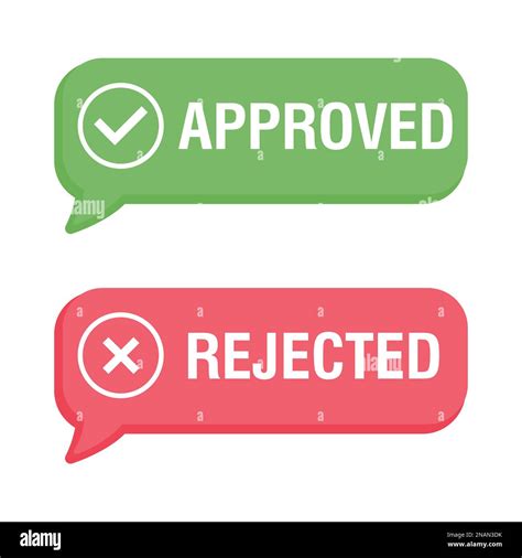 Approved And Rejected Stickers Check Or Cross Mark Sign Vector Flat Illustration Stock Vector
