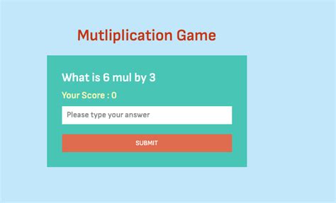 Github Parvathyvdreact Multilplication Game React Multiplication
