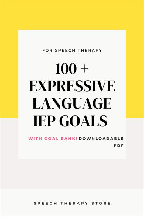 Expressive Language Goals Speech Therapy With Free Goal Bank Speech Therapy Store
