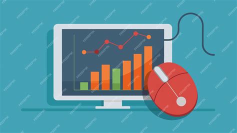 Premium Vector A Closeup Of A Computer Mouse Hovering Over A Graph On