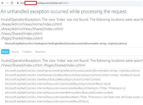 C Aspnet Core Error Development Mode Only In Area Stack Overflow
