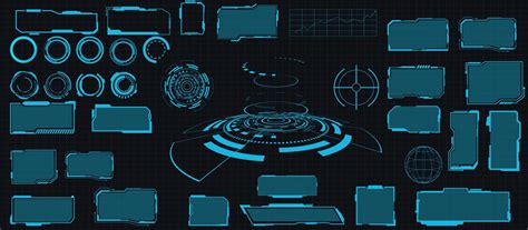 Abstract Technology Futuristic Concept Hud Interface Hologram Elements Of Digital Data And