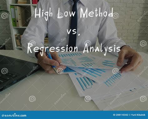 Financial Concept About High Low Method Vs Regression Analysis With Phrase On The Page Stock
