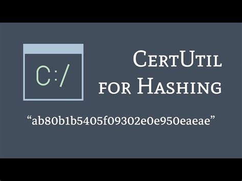 Use Certutil To Get File Hash Mcb Systems Certificate Installation