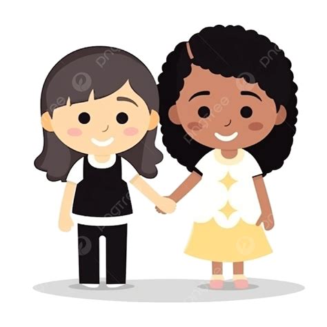 Sisters Holding Hands Clip Art