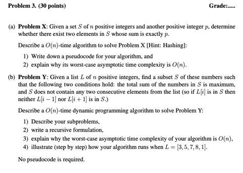 Solved Problem 3 30 Points Grade A Problem X