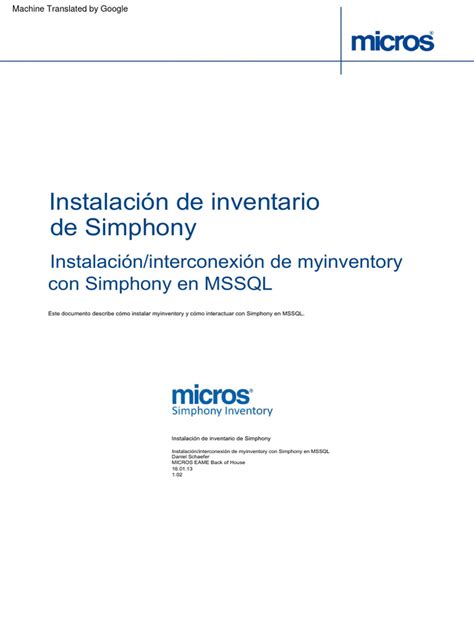 Simphonyinventoryinstallationmssql Spanish Pdf Servidor Sql De Microsoft Servicios De