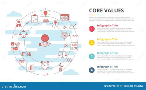 Core Values Concept For Infographic Template Banner With Four Point