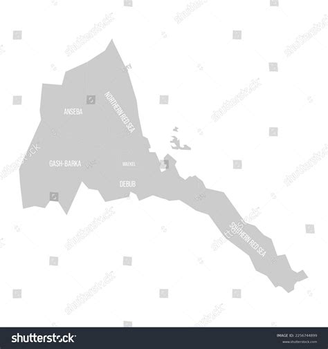 Eritrea Political Map Administrative Divisions Stock Vector Royalty Free 2256744899 Shutterstock
