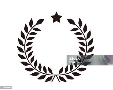 아이콘 월계관 벡터 일러스트 레이 션입니다 간단한 아이콘 1위에 대한 스톡 벡터 아트 및 기타 이미지 1위 벡터 별