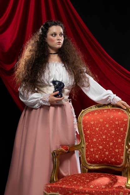 Free Photo Woman Holding Controller Front View