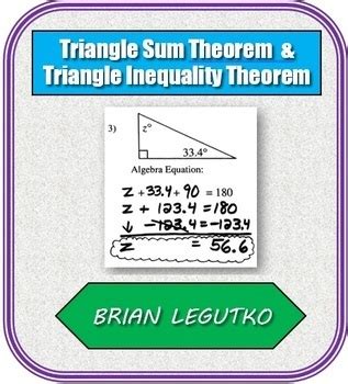 Triangle Sum Theorem Triangle Inequality Theorem Notes WS