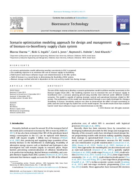 Pdf Scenario Optimization Modeling Approach For Design And Management