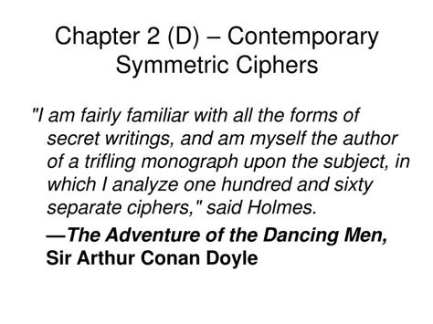 Ppt Chapter 2 D Contemporary Symmetric Ciphers Powerpoint Presentation Id1007082