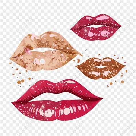 반짝이는 입술 벡터만화클립 아트상표 Png 일러스트 무료 다운로드 Lovepik