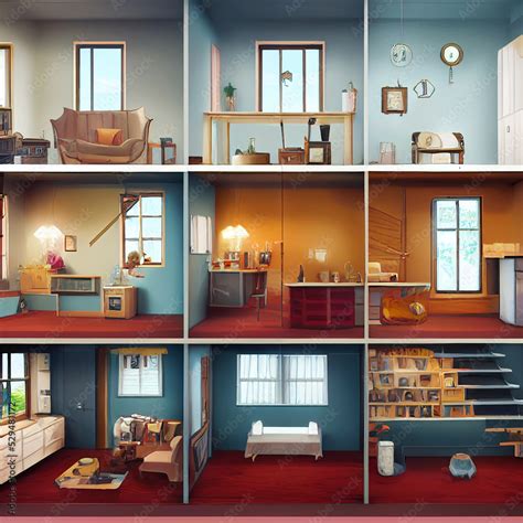 Cross Section Of A Multi Story Apartment Building Stock Illustration Adobe Stock