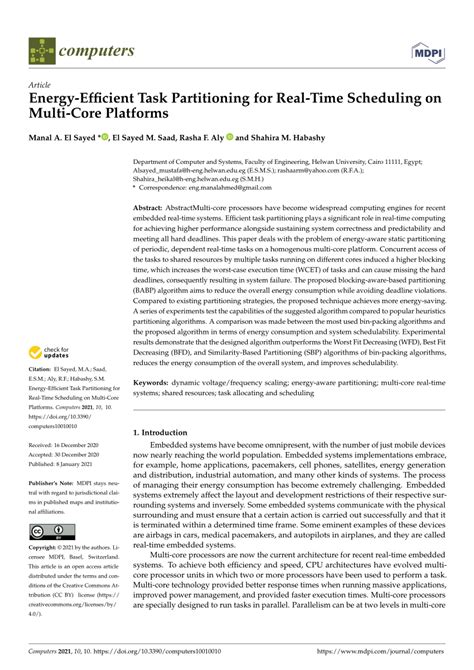 Pdf Energy Efficient Task Partitioning For Real Time Scheduling On